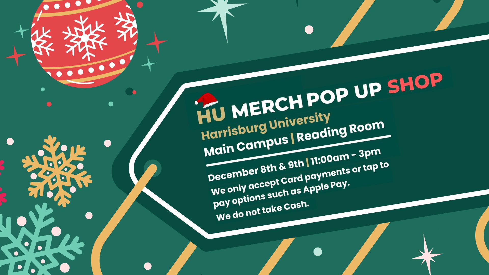 HU Merch Pop UP Shop open Dec. 8-9 - Harrisburg University
